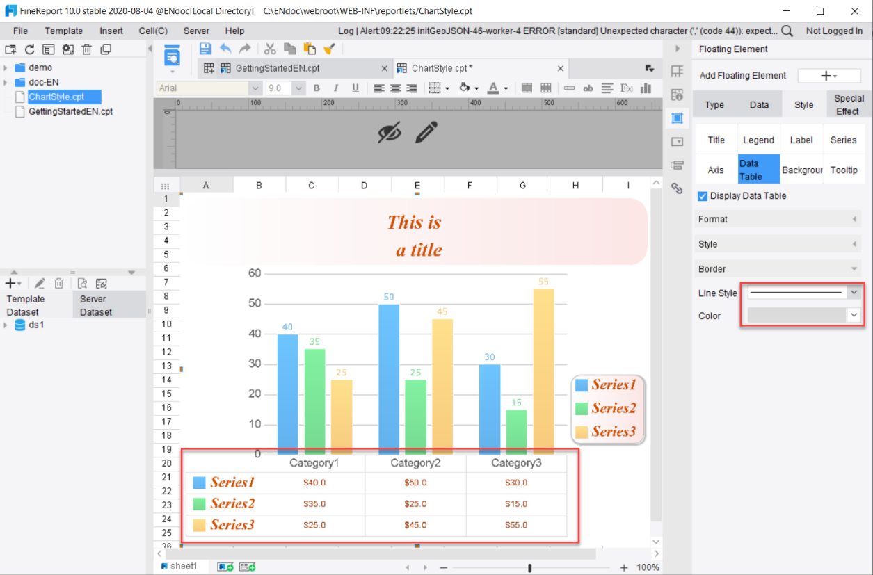 Chart Data Table-FineReport Help Document