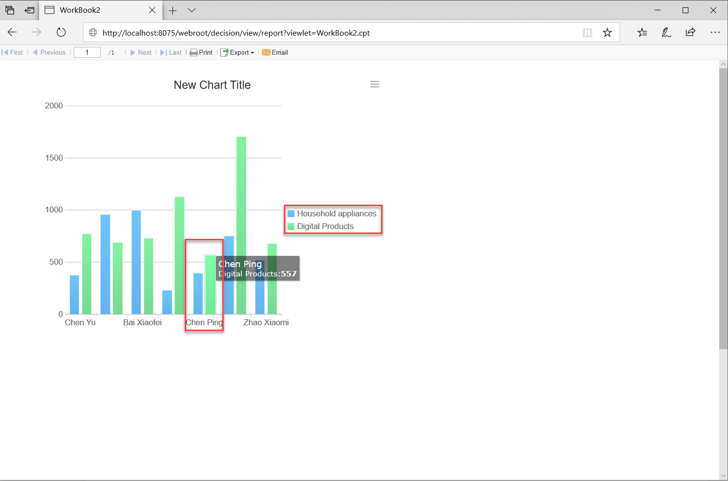 Dataset as Chart Data Source-FineReport Help Document