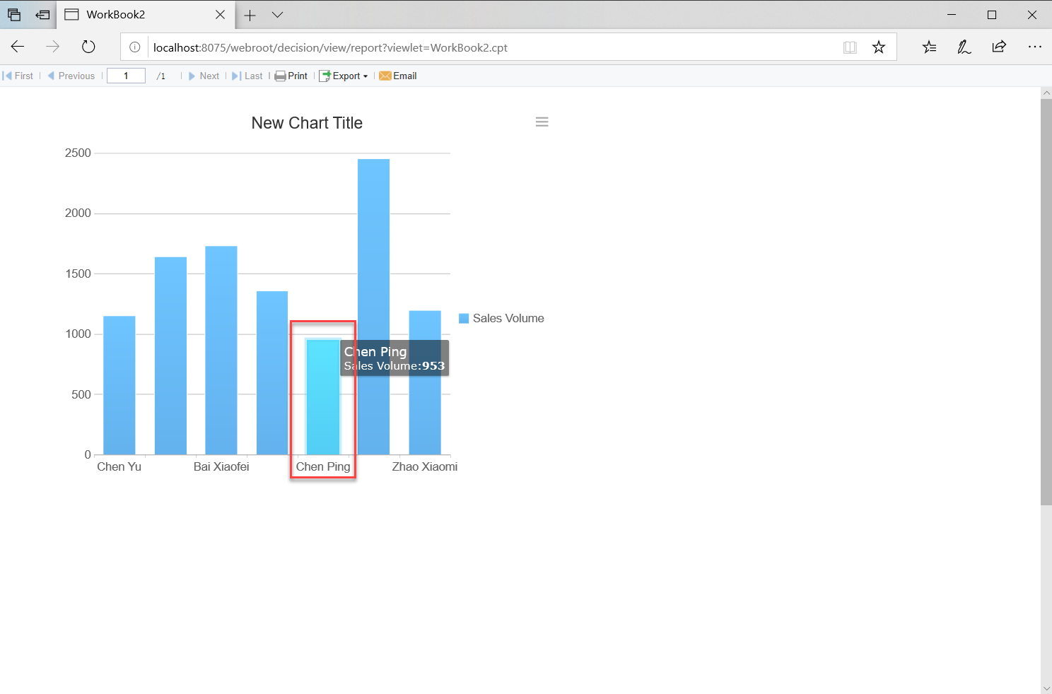 Dataset as Chart Data Source-FineReport Help Document