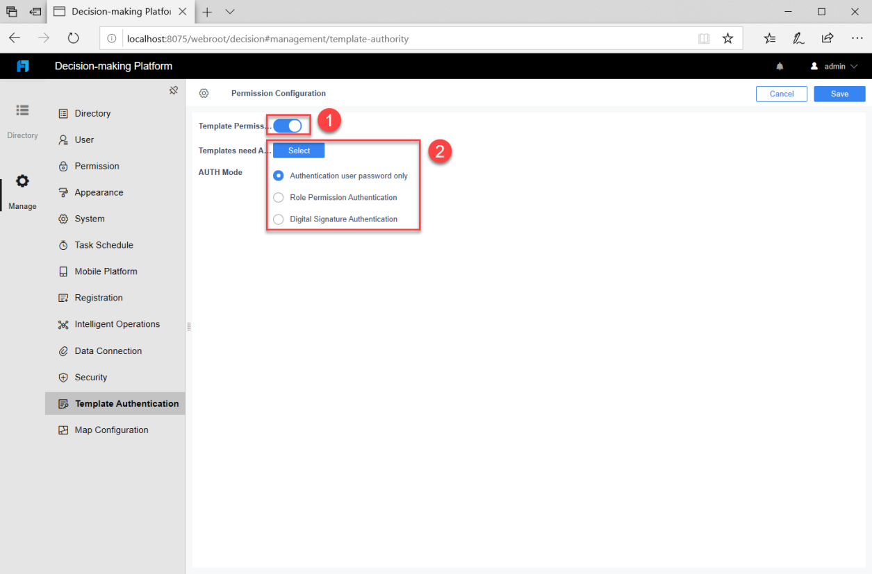 Template Authentication-FineReport Help Document