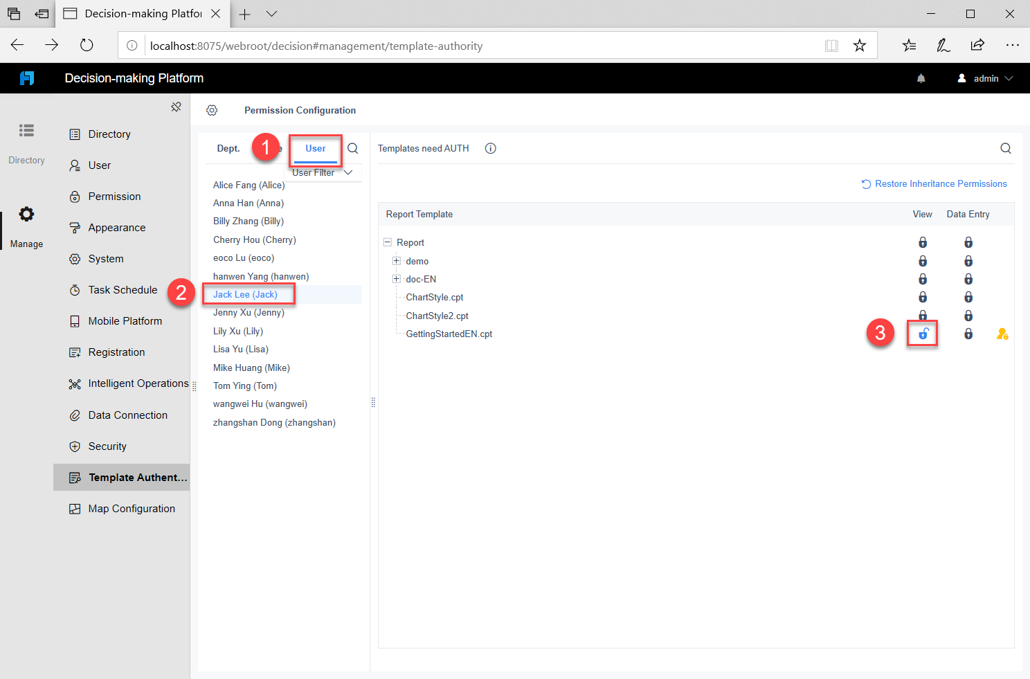 Role-based Authentication-FineReport Help Document
