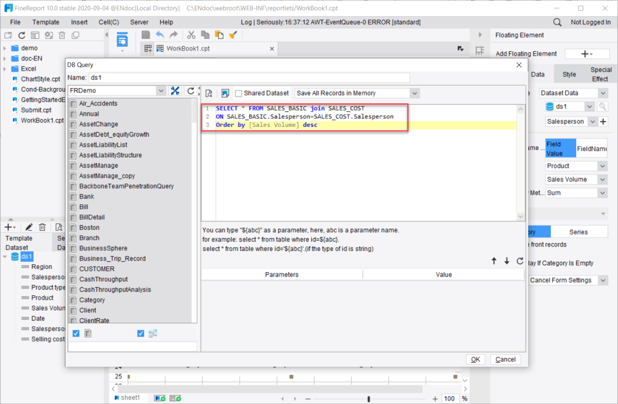 Chart Data-FineReport Help Document