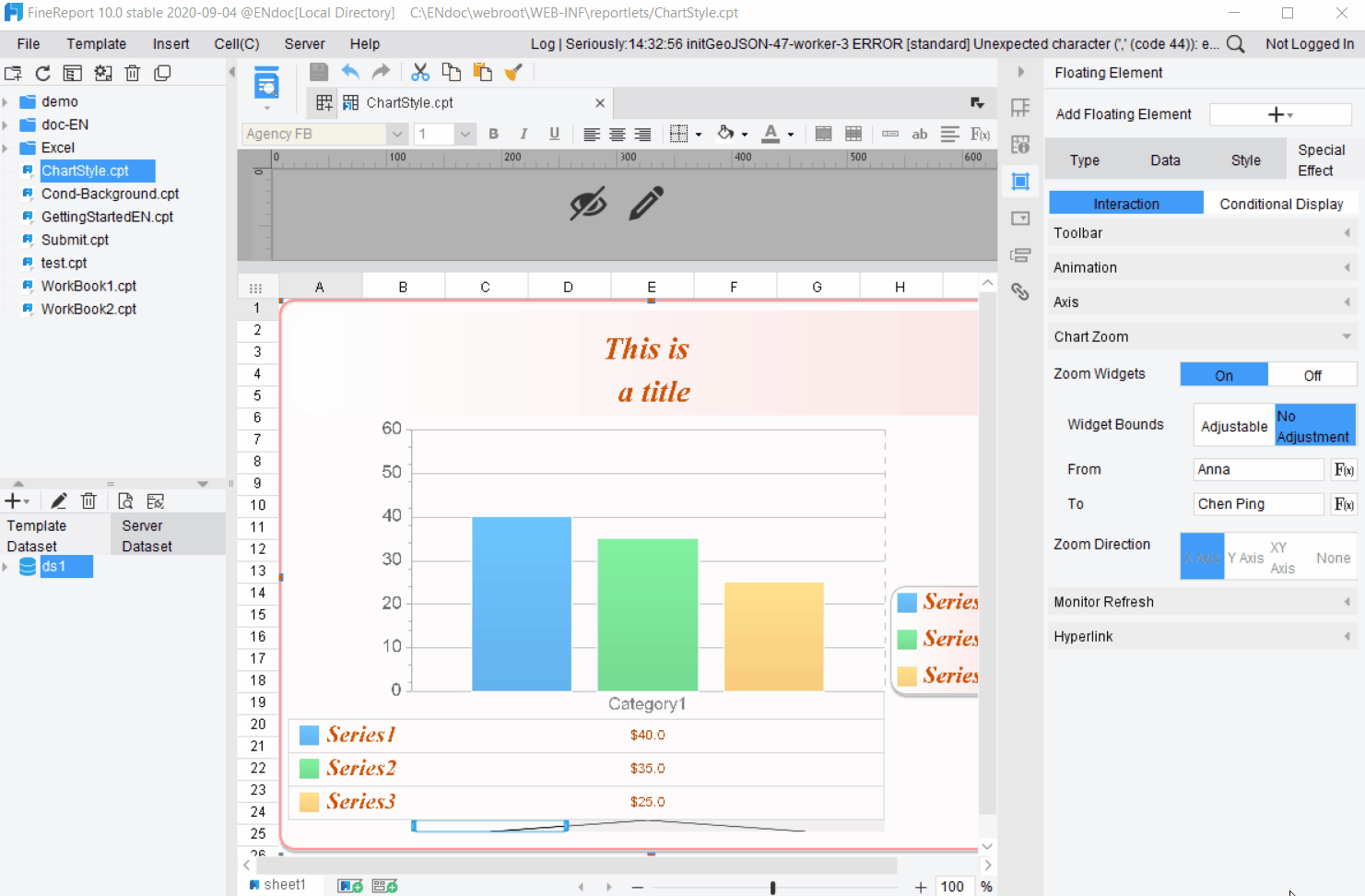 Chart Zooming-FineReport Help Document