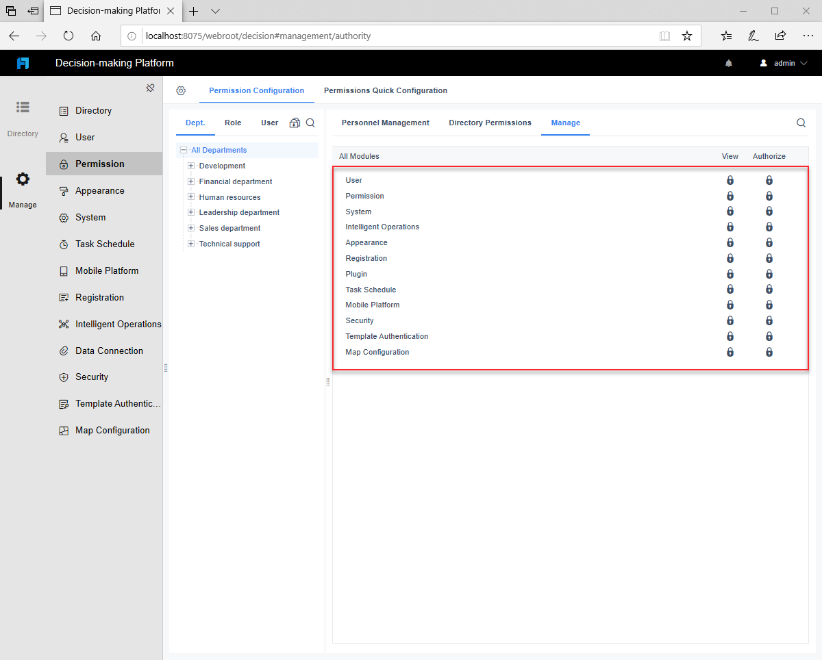 System Management Authorization-FineReport Help Document