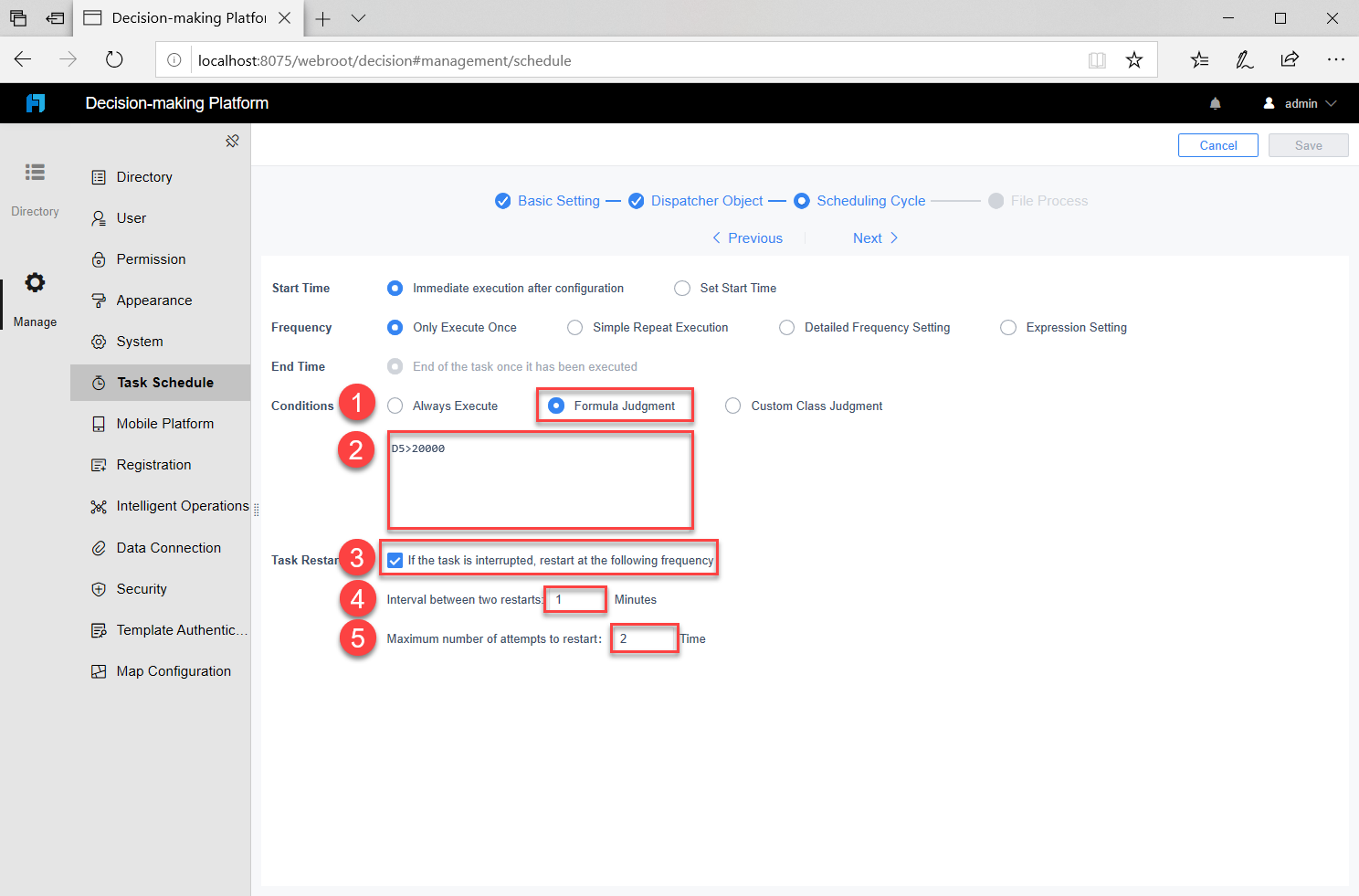 Conditions in Task Schedule-FineReport Help Document