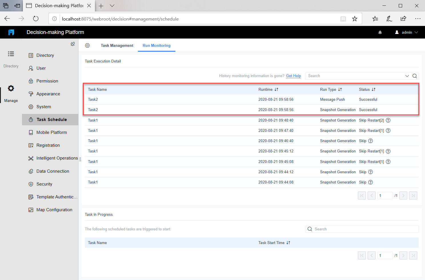 Conditions in Task Schedule-FineReport Help Document