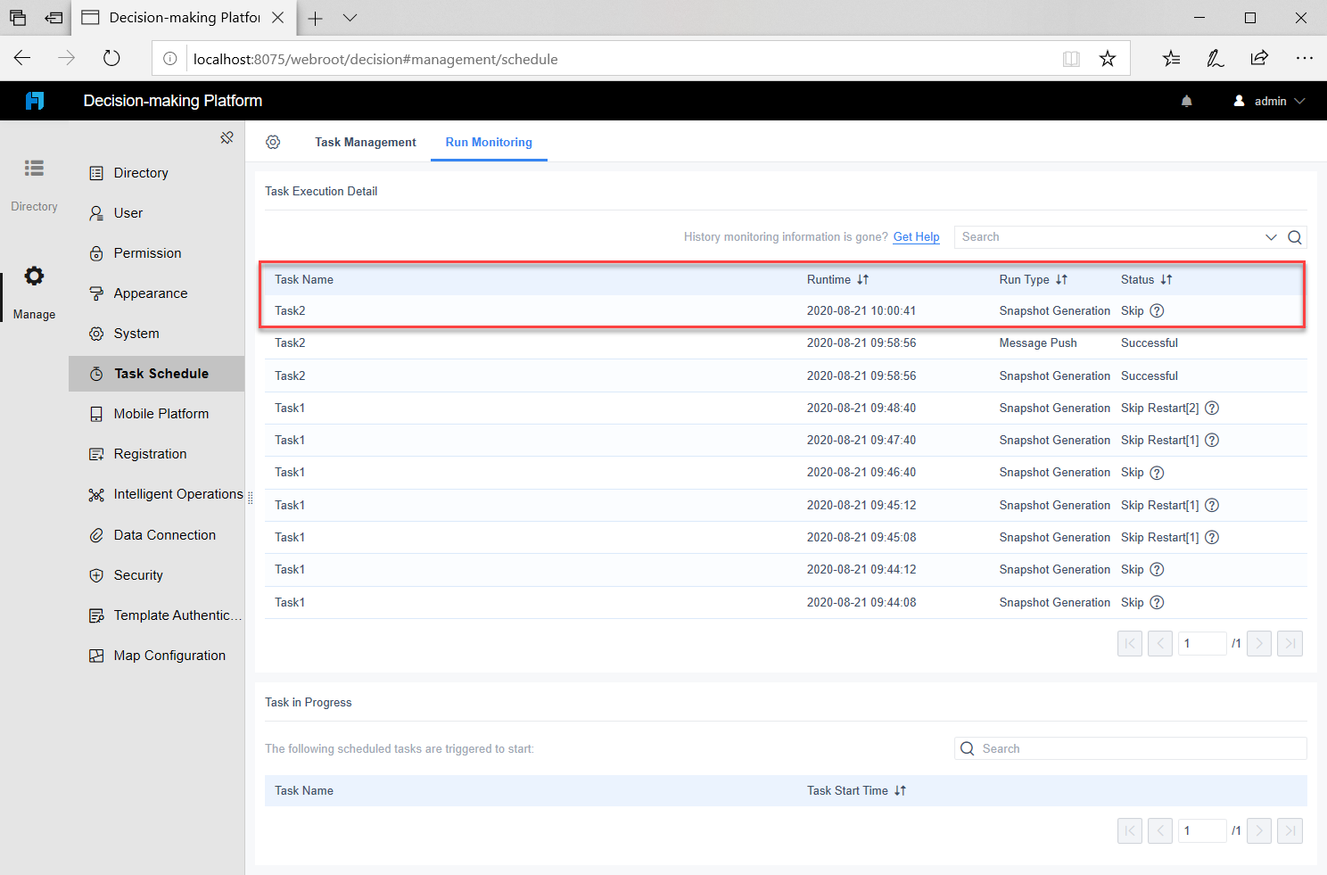 Conditions in Task Schedule-FineReport Help Document