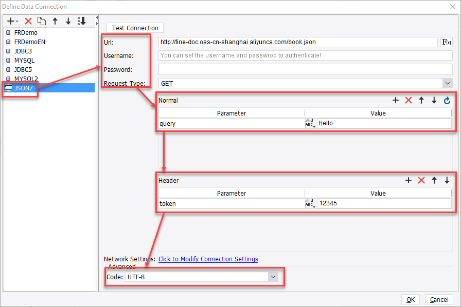 JSON Dataset-FineReport Help Document
