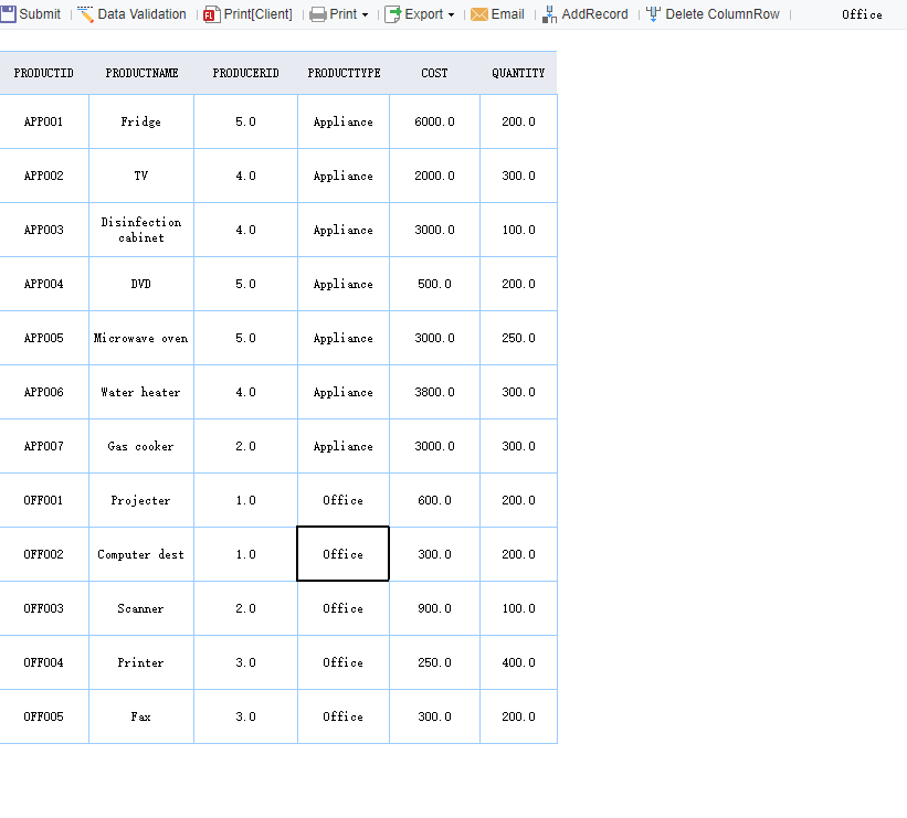 JS Mouse Over Cell(Row) Style Change-FineReport Help Document