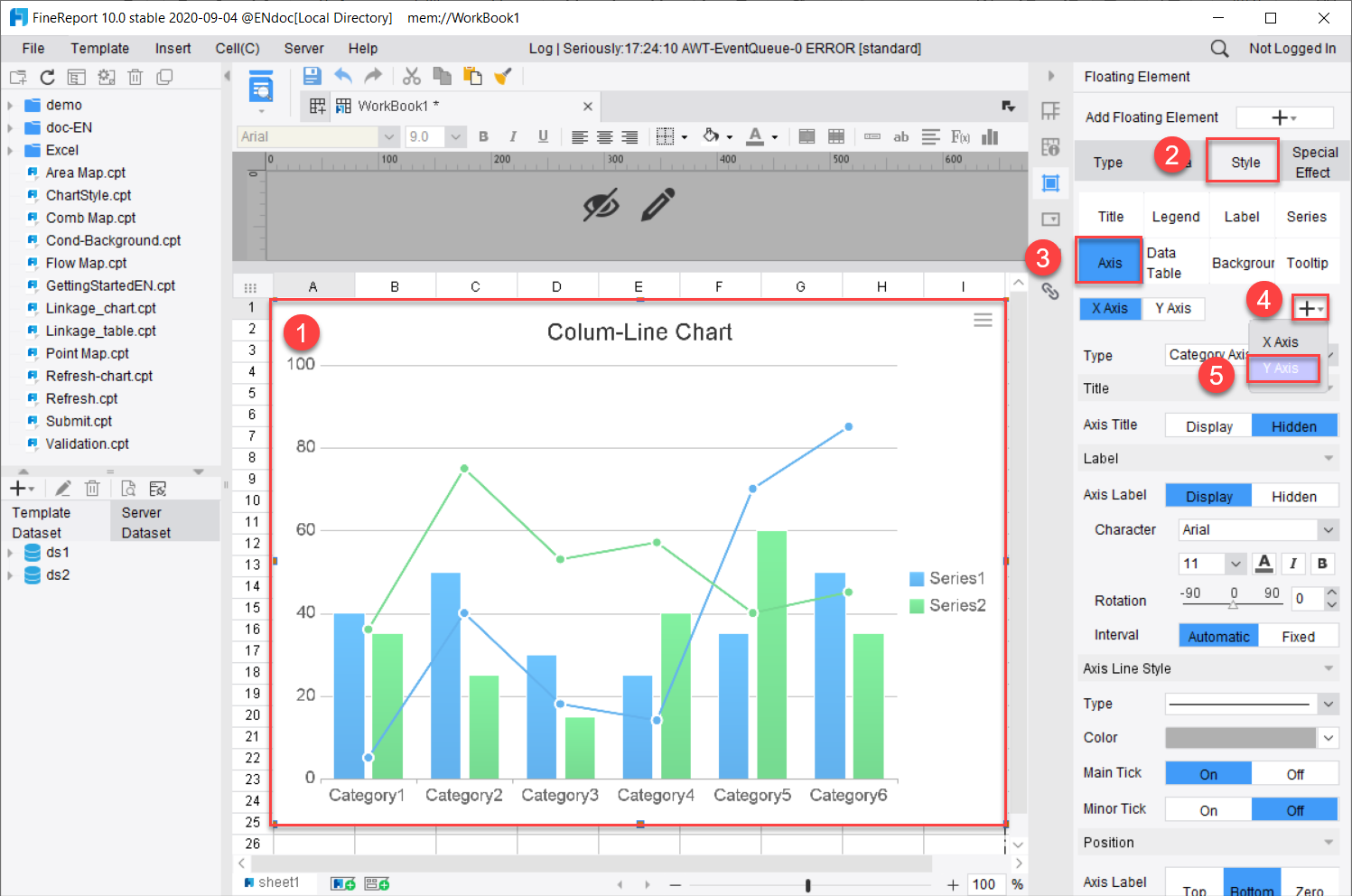 Column Chart-Line Chart-FineReport Help Document