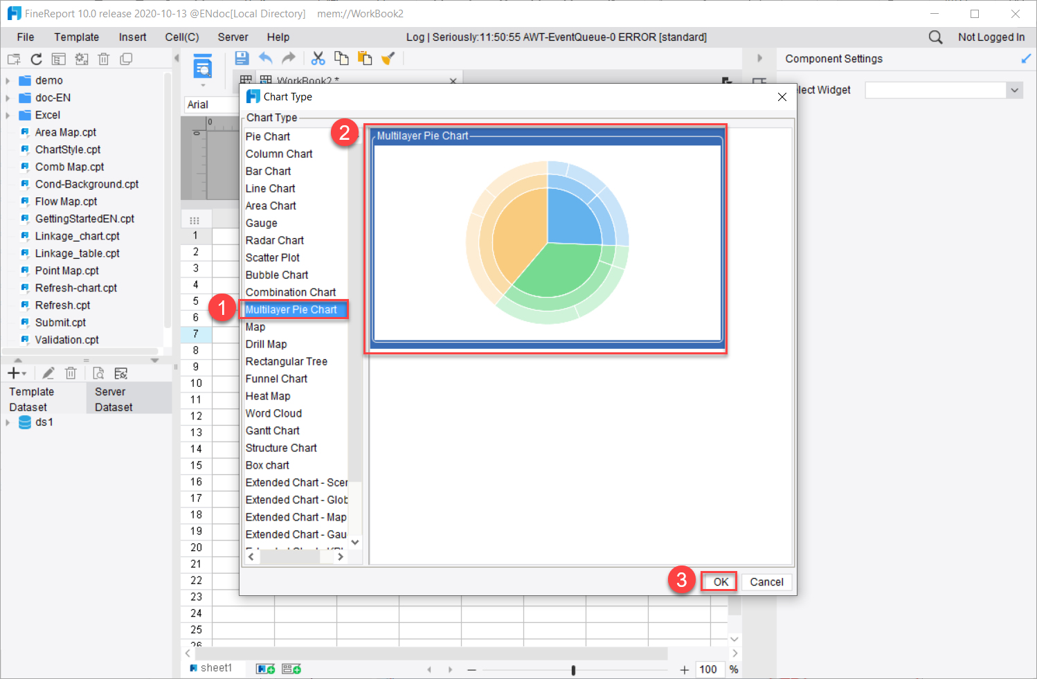 Multi-layer Pie Chart-FineReport Help Document
