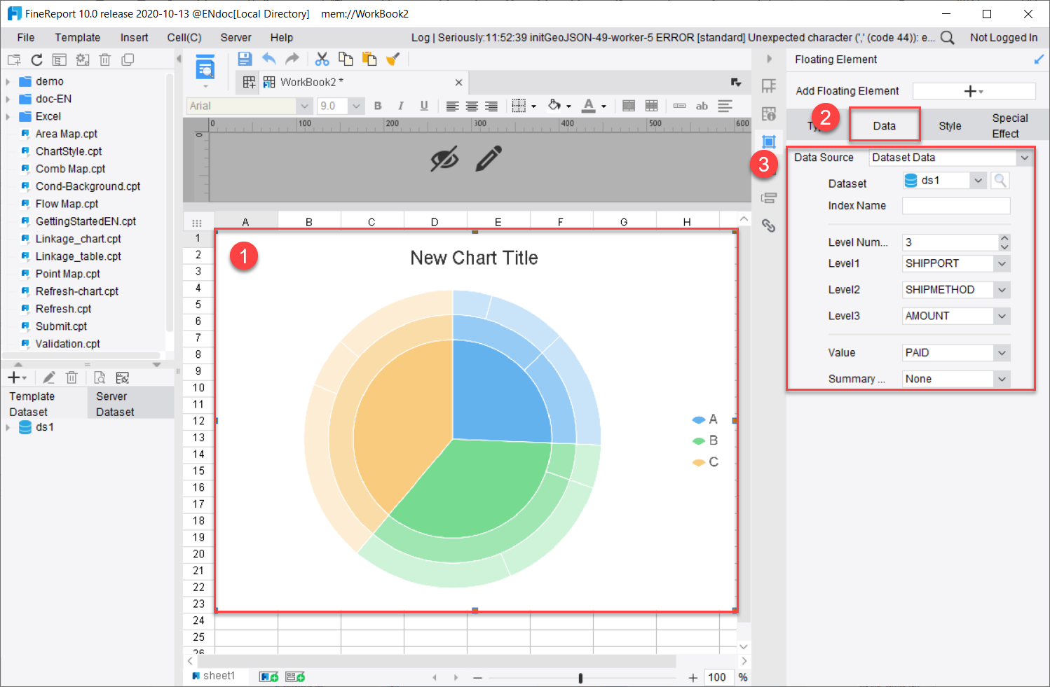 Multi-layer Pie Chart-FineReport Help Document