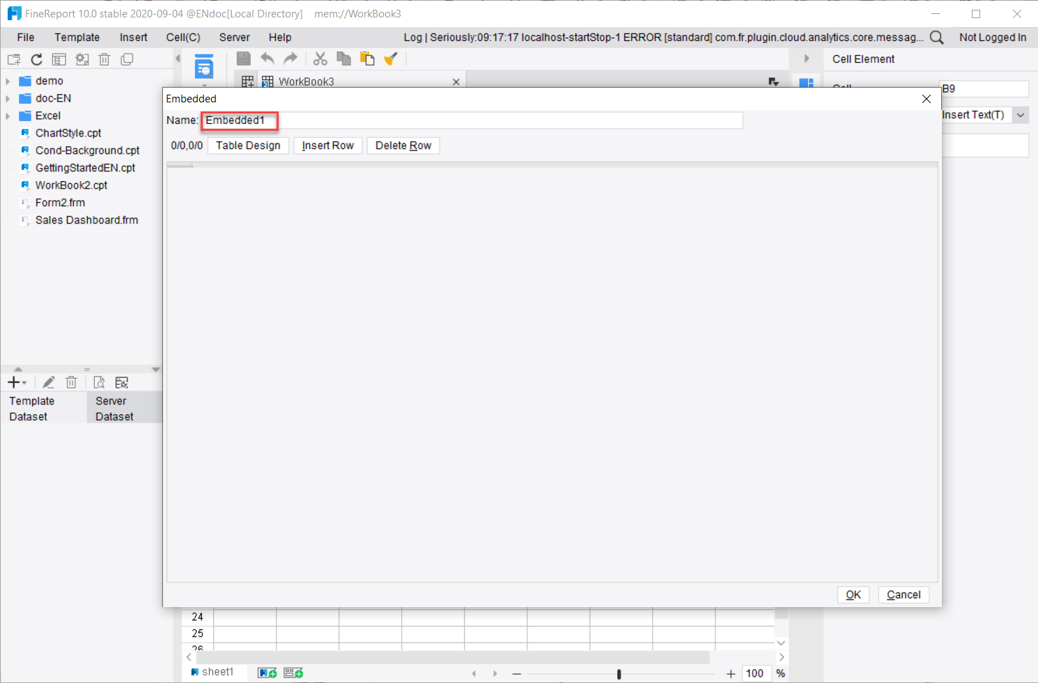 Embedded Dataset-FineReport Help Document