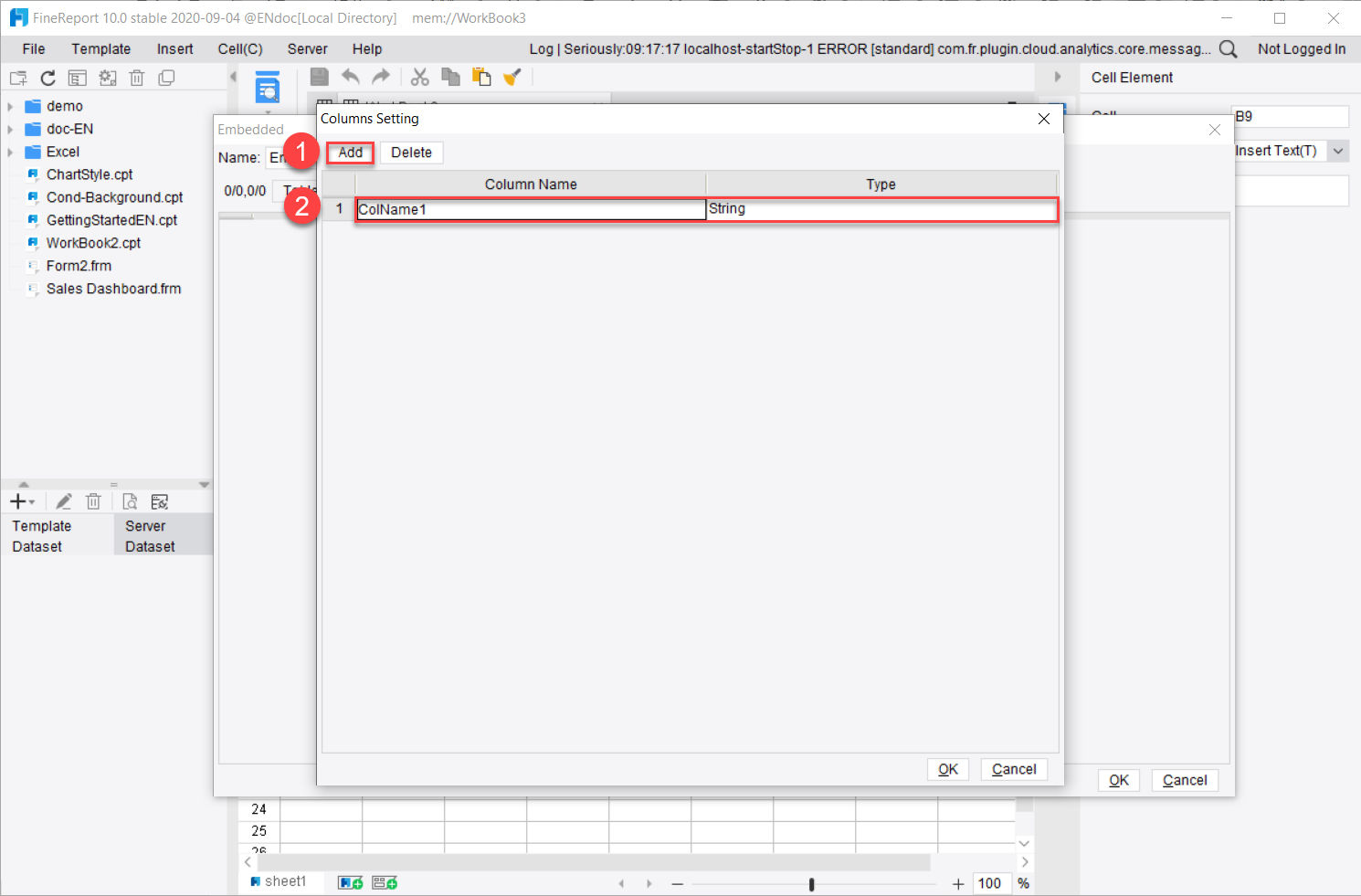 Embedded Dataset-FineReport Help Document