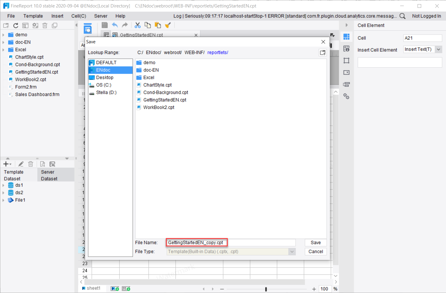 Embedded Dataset-FineReport Help Document