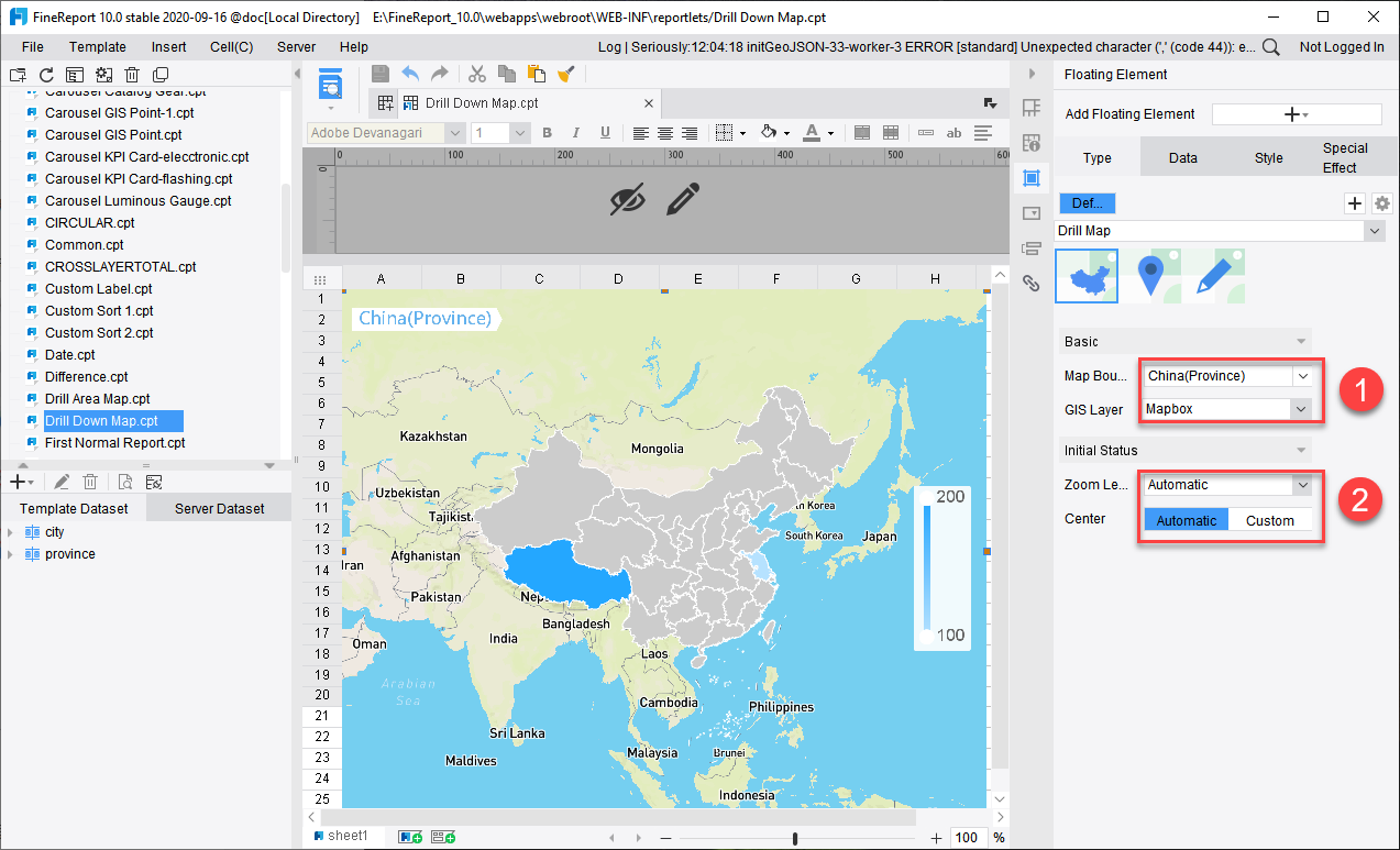 Drill-down Map-FineReport Help Document