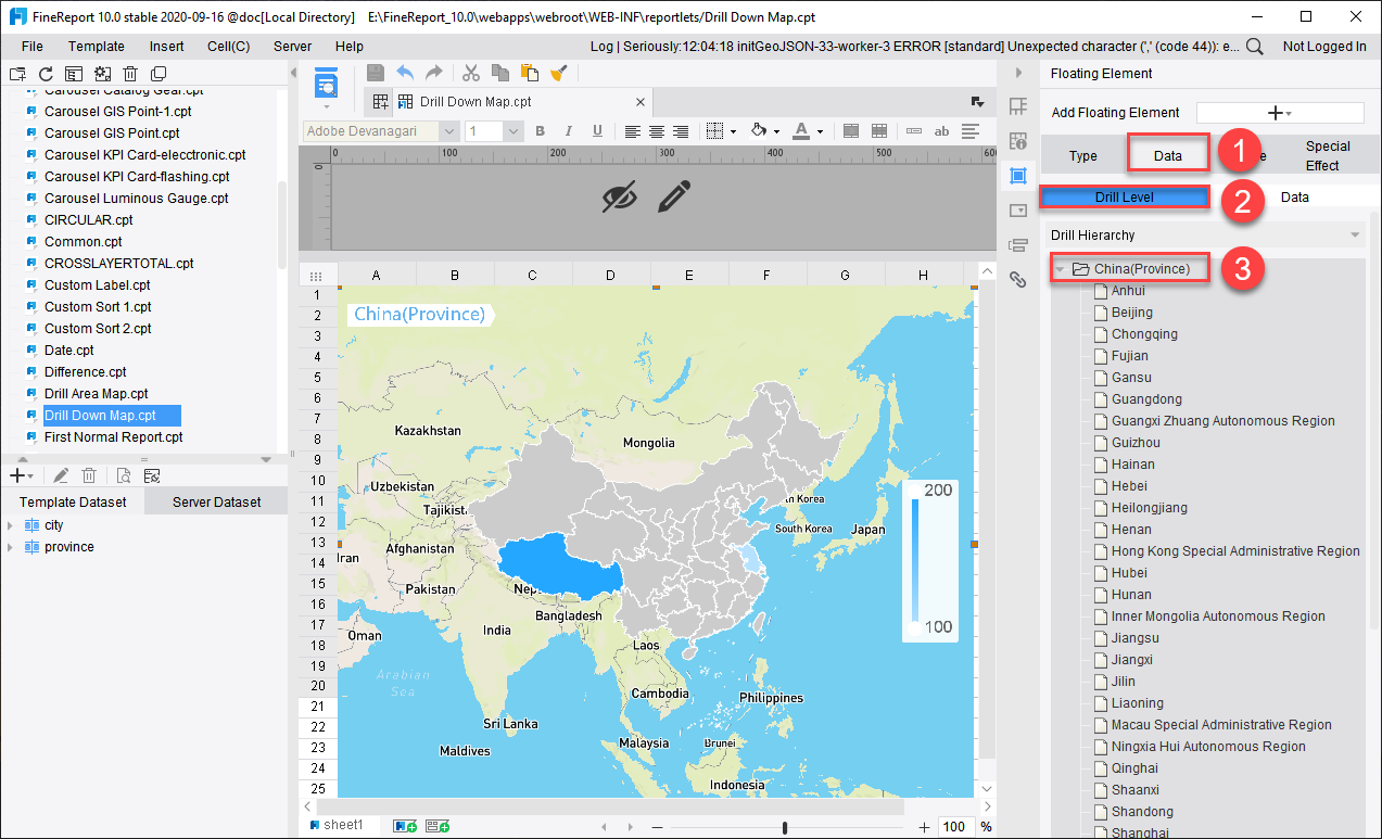 Map Drilling-FineReport Help Document