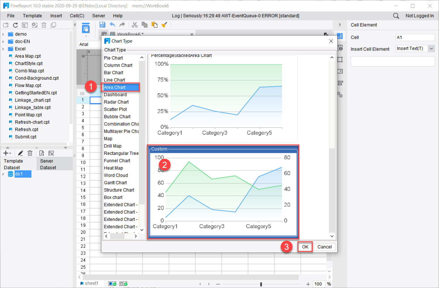 Area Chart-FineReport Help Document