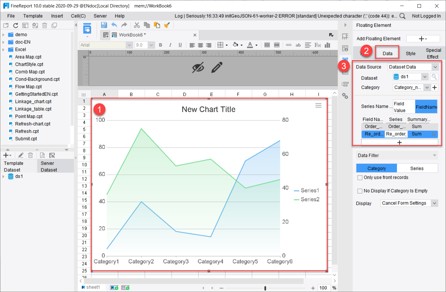 Area Chart-FineReport Help Document