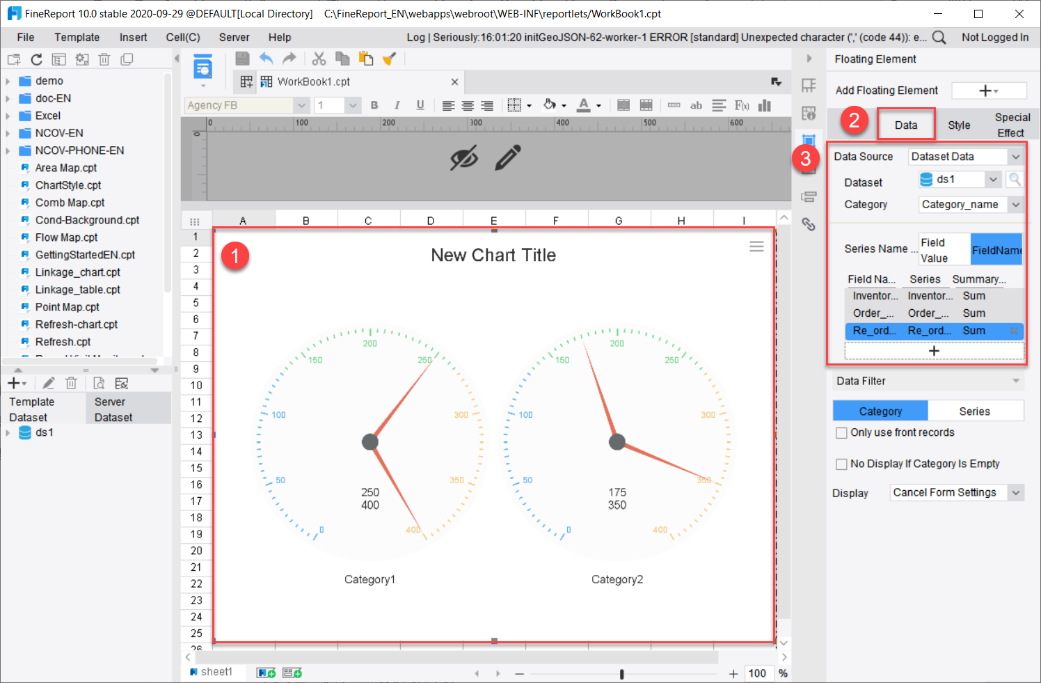 Multi-pointer Gauge-FineReport Help Document