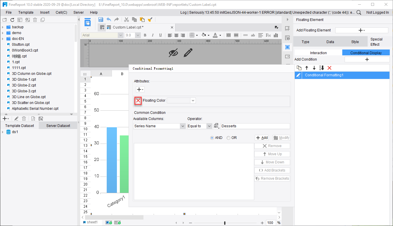 Chart Conditional Display-FineReport Help Document