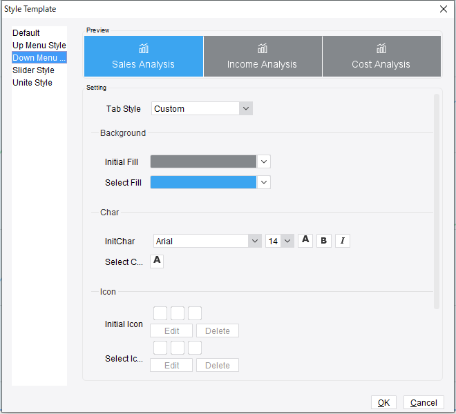 モバイル Tab パネルスタイル- FineReport Help Document