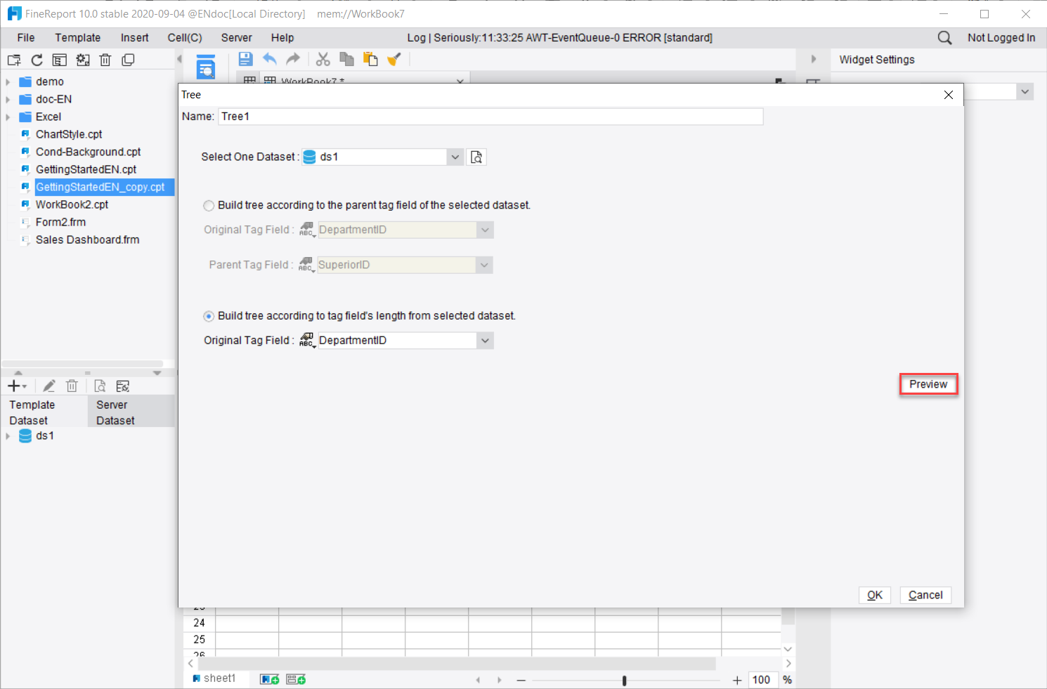 Tree Dataset-FineReport Help Document