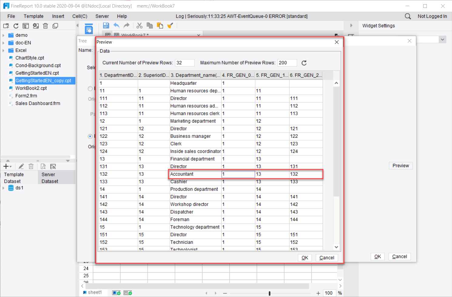 Tree Dataset-FineReport Help Document