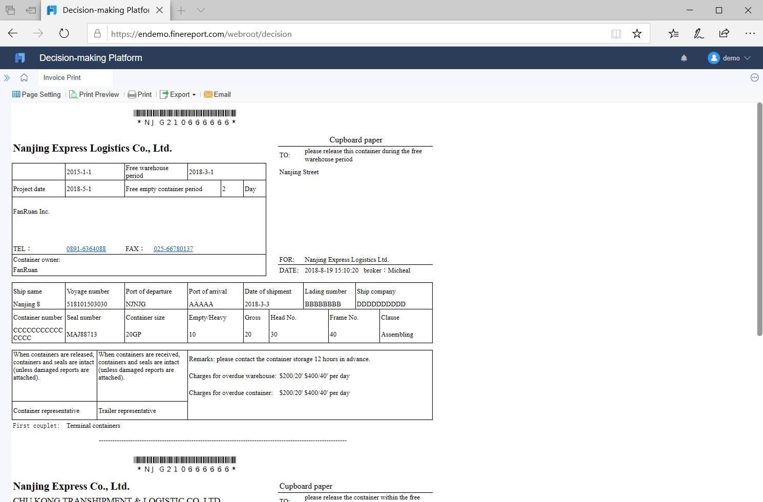 Types of Template Preview-FineReport Help Document
