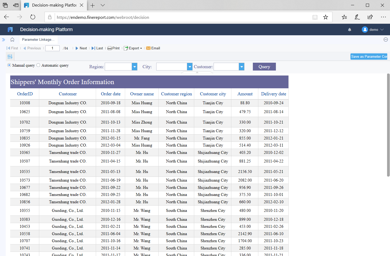 Types of Template Preview-FineReport Help Document