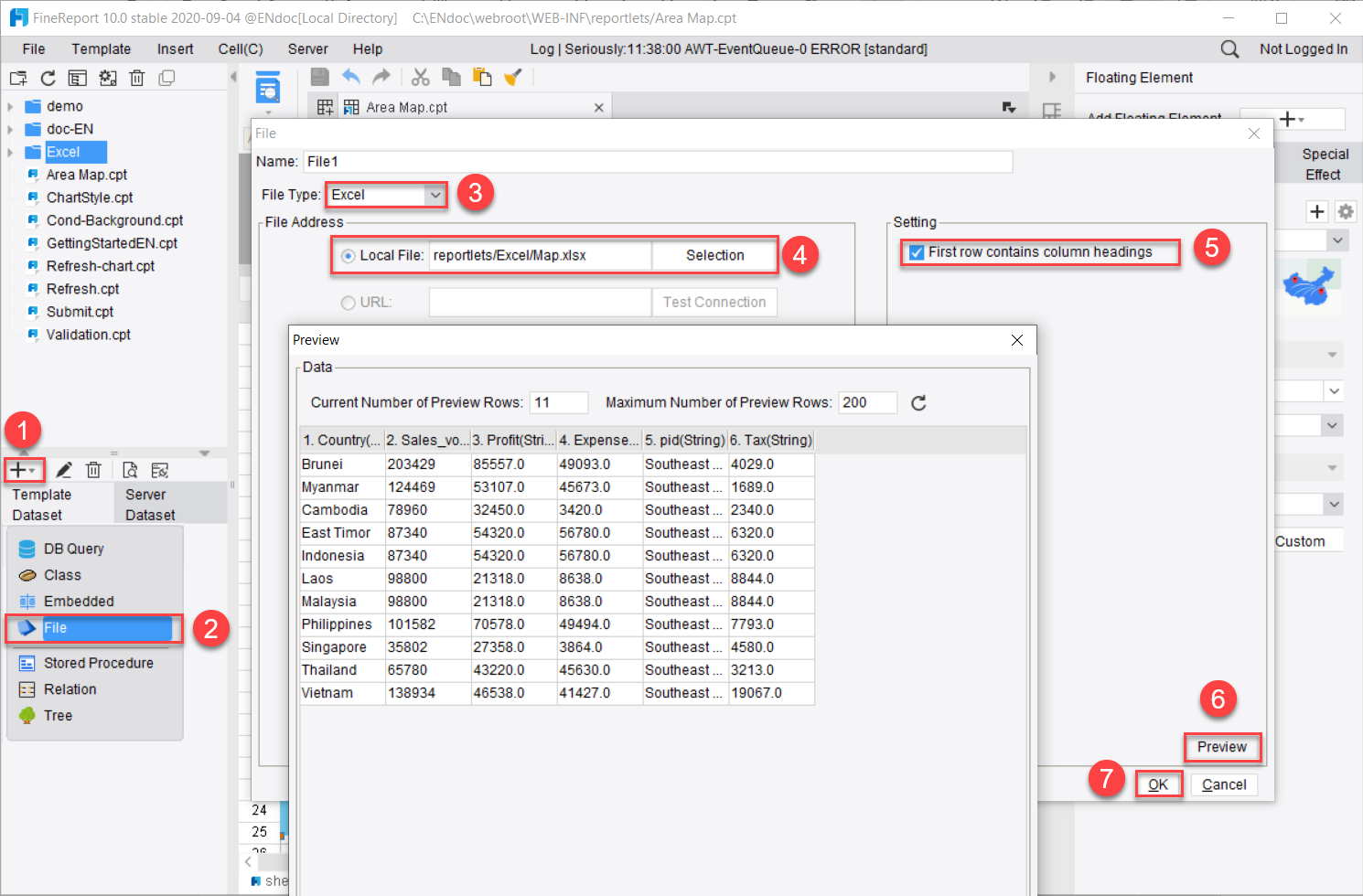 Area Map-FineReport Help Document