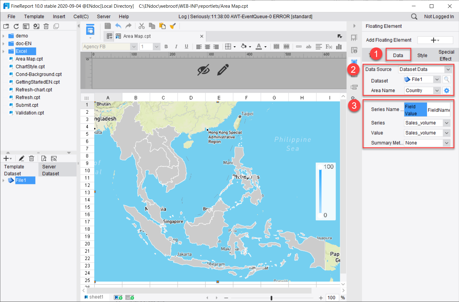 Area Map-FineReport Help Document