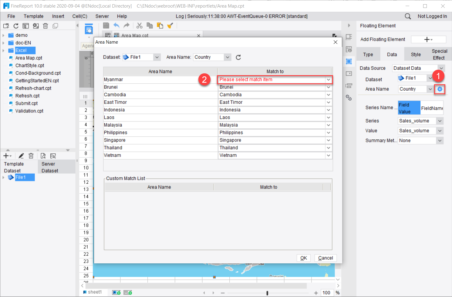 Area Map-FineReport Help Document