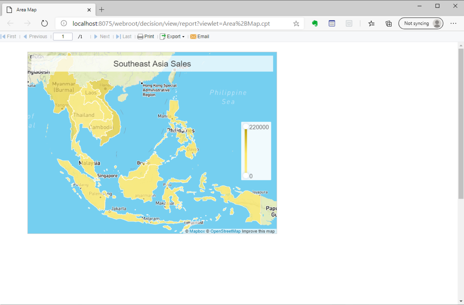 Area Map-FineReport Help Document