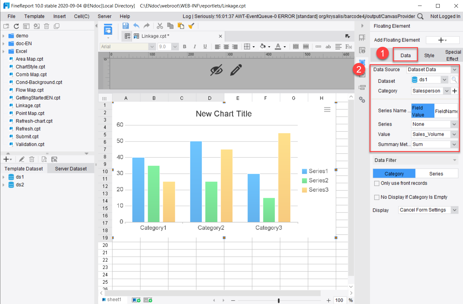 Chart Linkage in General Report-FineReport Help Document