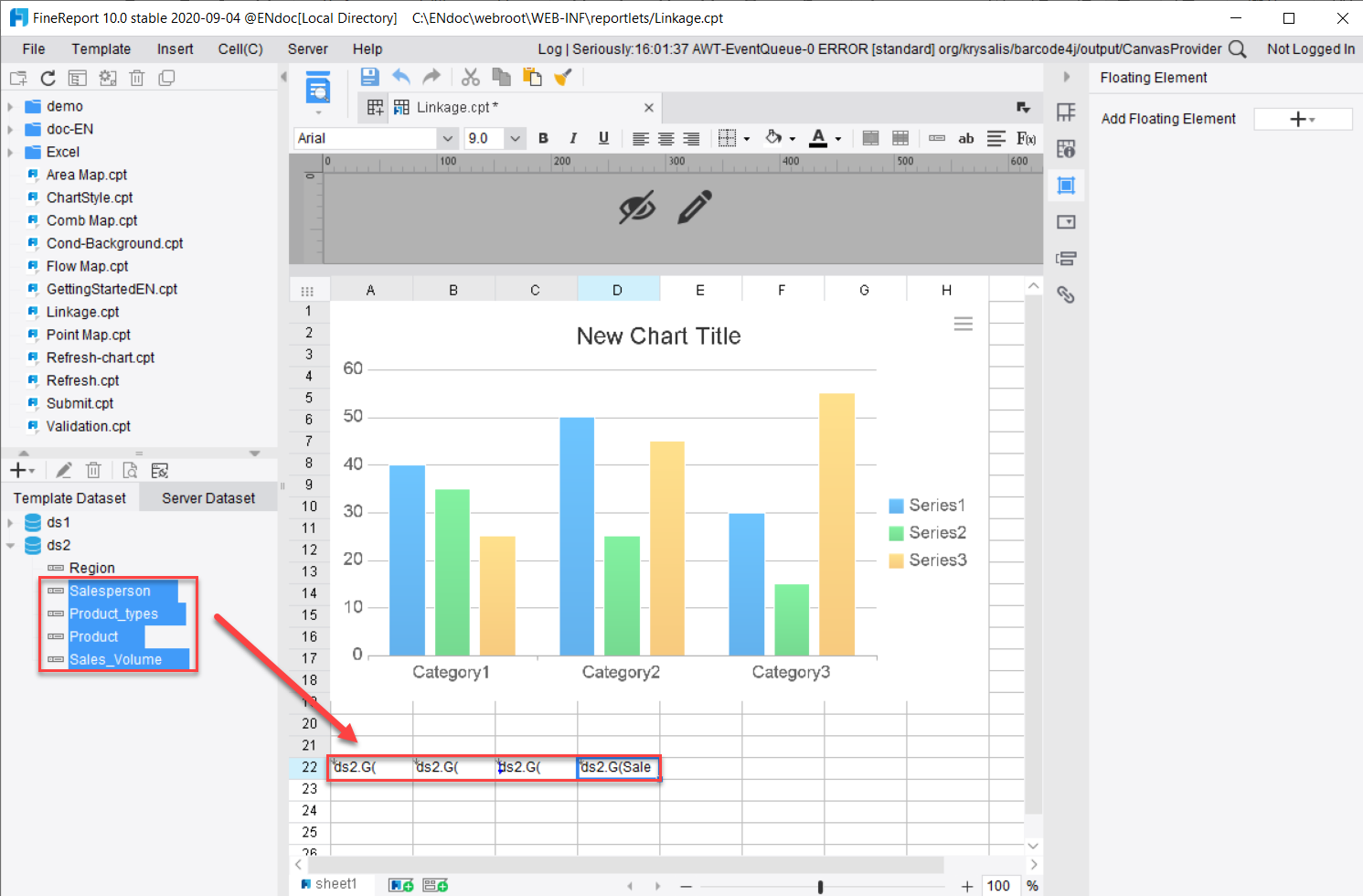Chart Linkage in General Report-FineReport Help Document