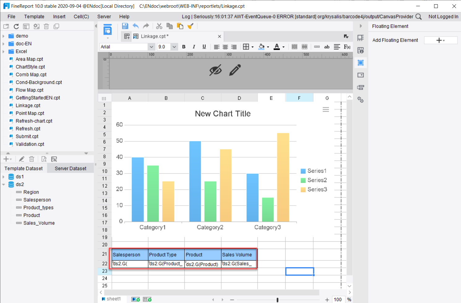 Chart Linkage in General Report-FineReport Help Document