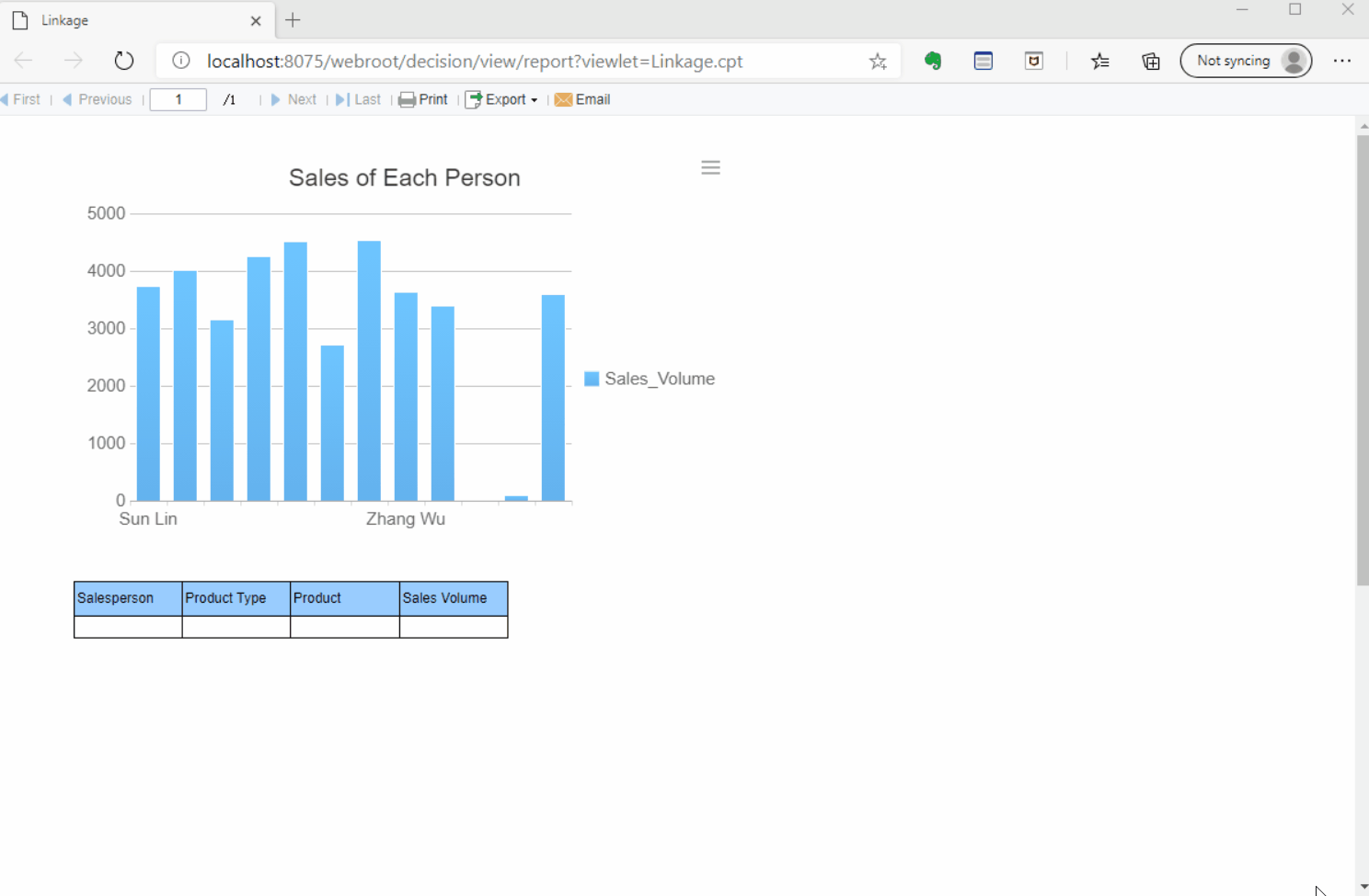 Chart Linkage in General Report-FineReport Help Document