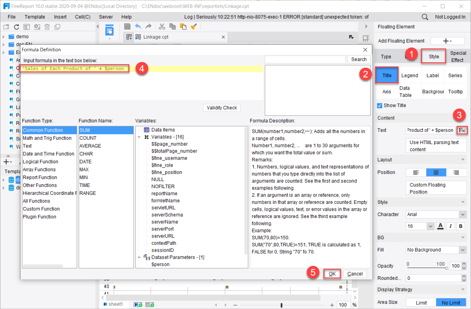 Chart Linkage in General Report-FineReport Help Document