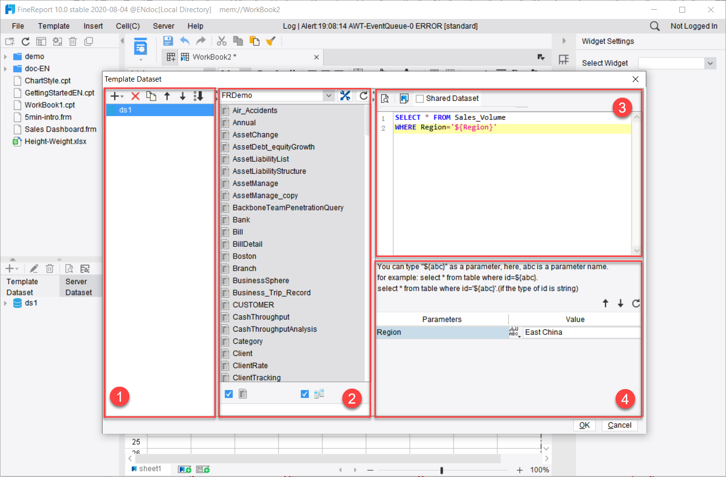 Template Dataset-FineReport Help Document