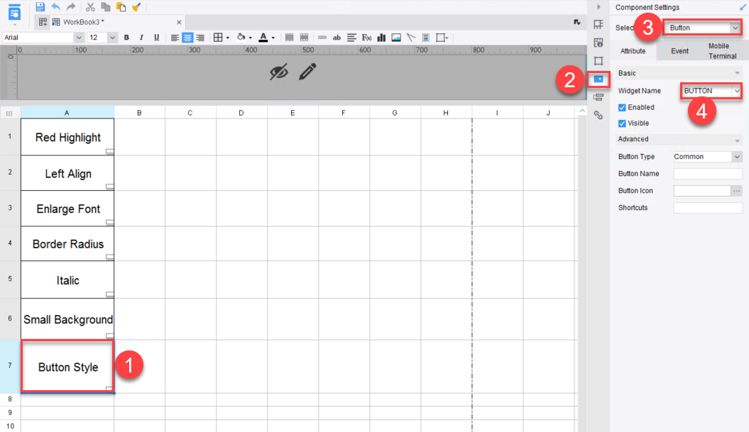 JS Custom Button Style-FineReport Help Document
