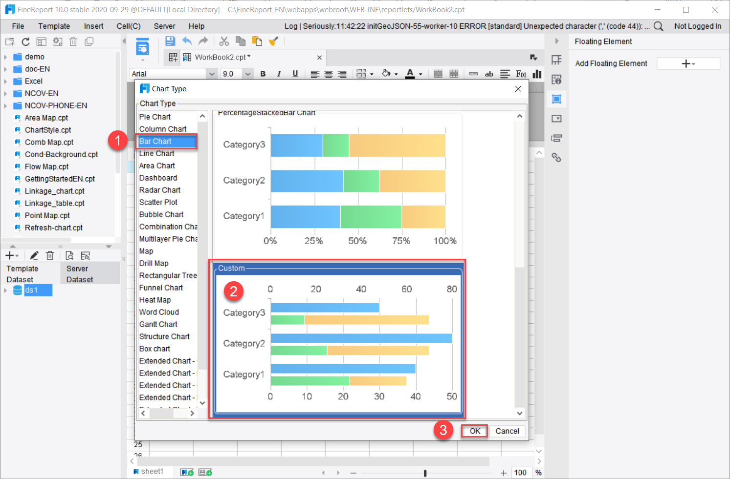 Bar Chart-FineReport Help Document