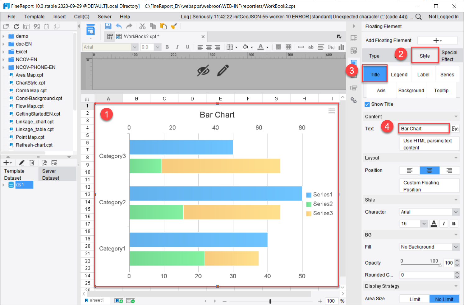 Bar Chart-FineReport Help Document