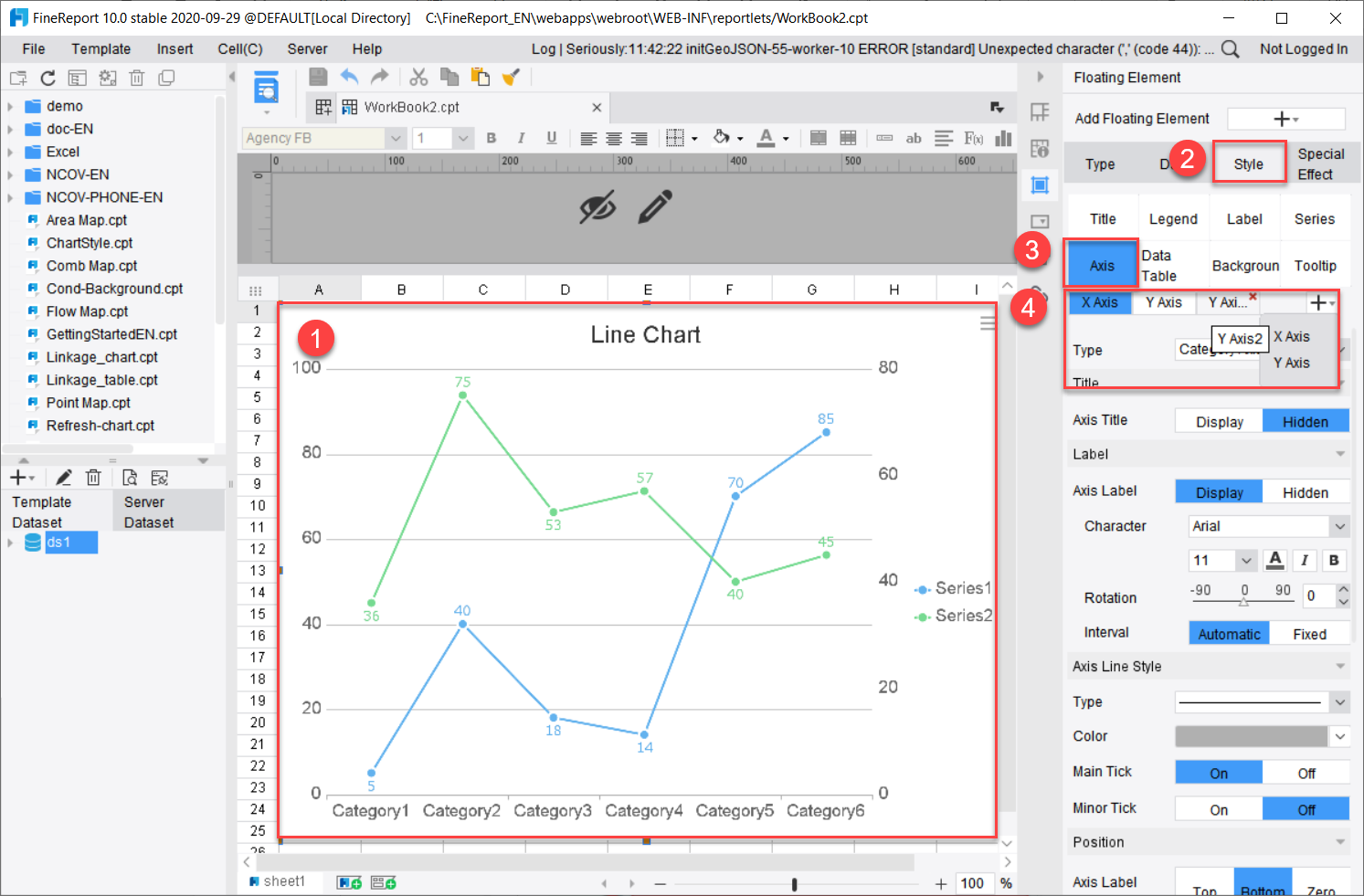 Line Chart-FineReport Help Document