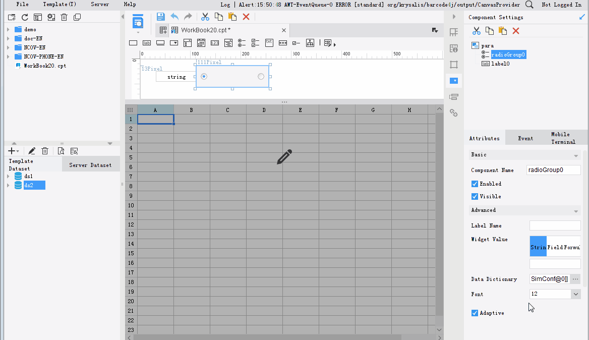 Radio Button Group Widget-FineReport Help Document