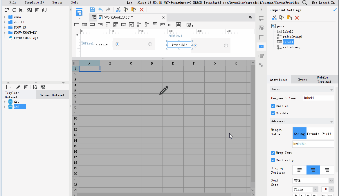 Radio Button Group Widget-FineReport Help Document