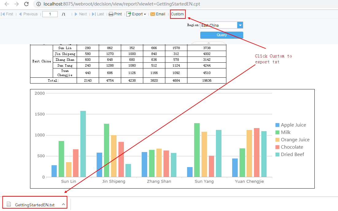 JS Toolbar Buttons Only Export a Single Format File-FineReport Help Document