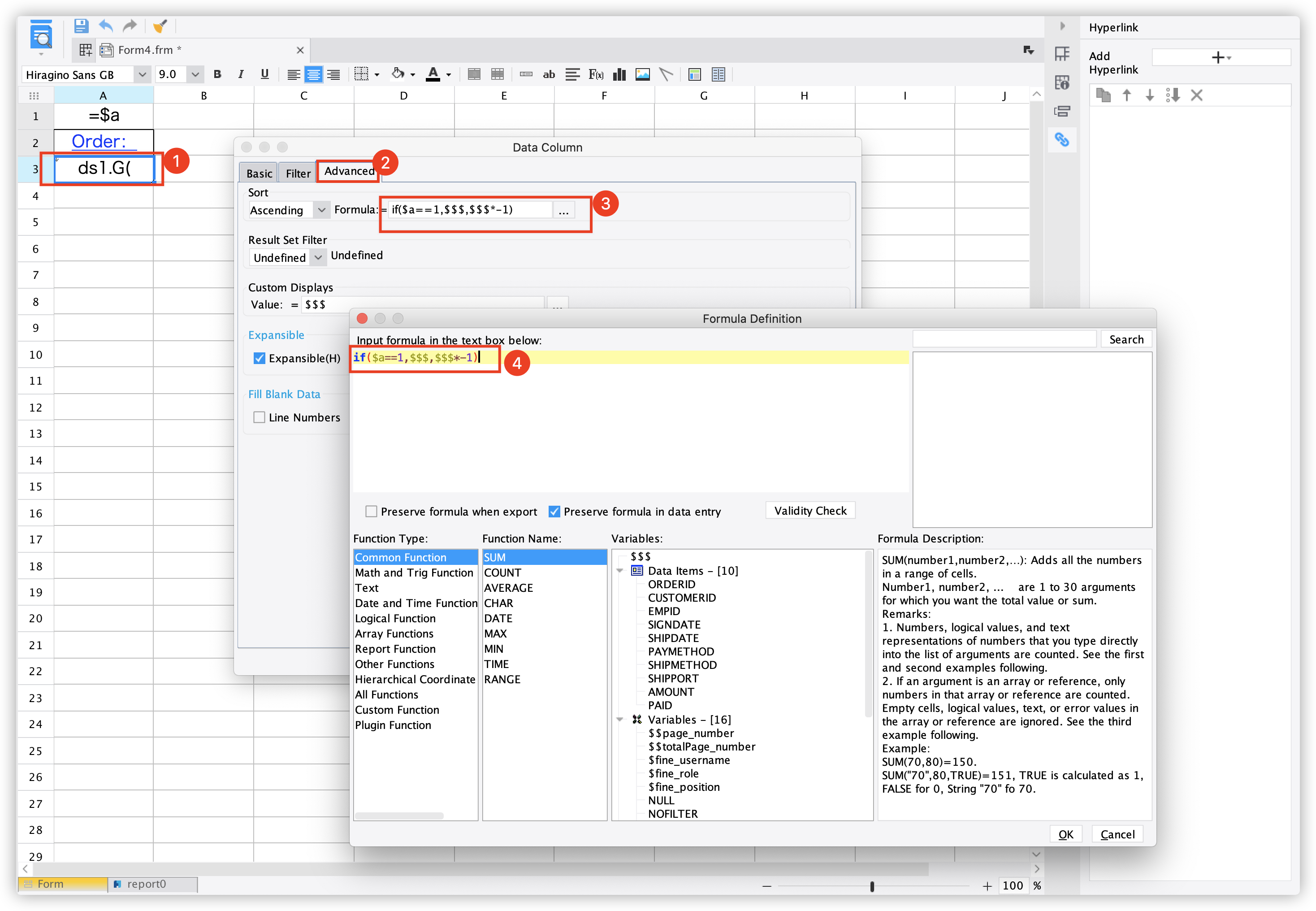 JS Click header to sort in the dashboard-FineReport Help Document