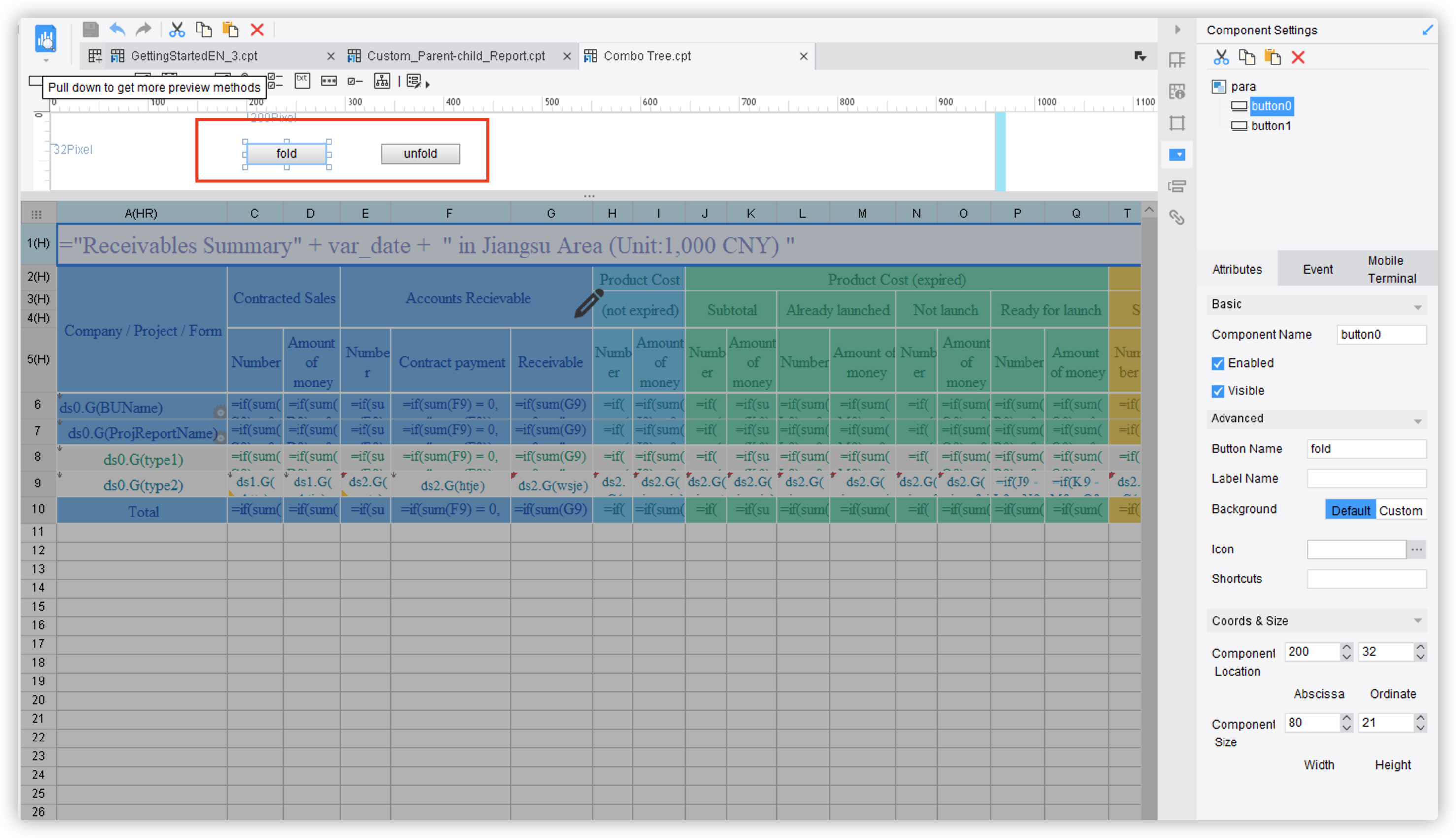JS Collapse or expand all tree nodes in one click-FineReport Help Document