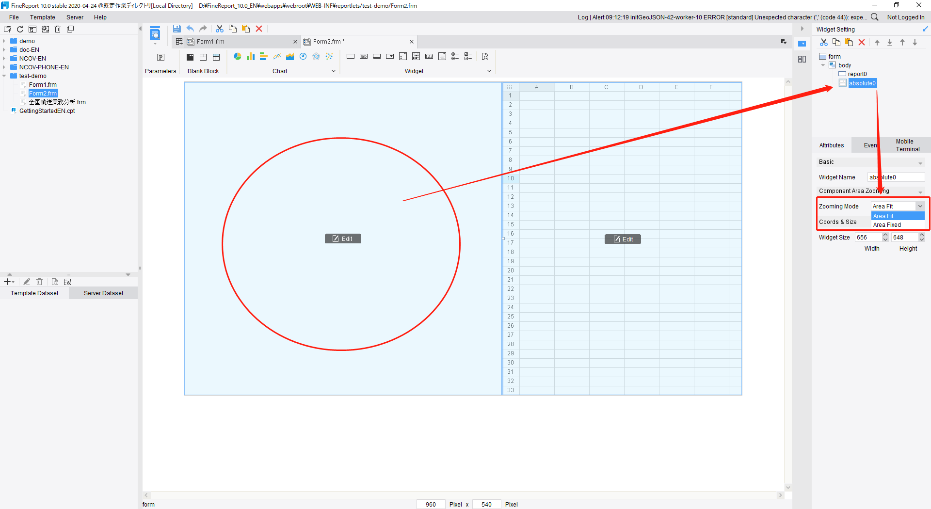Absolute Layout Block-FineReport Help Document